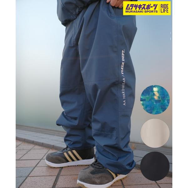 【AA HARDWEAR】ダブルエー ハードウェアの耐水圧と透湿性に優れたFLEEK DEPTスノーボードパンツ● 耐水圧10,000mmと透湿性8,000g/m2/24hの高機能素材を使用し、厳しい天候下でも快適性を保ちます● FLEEK...