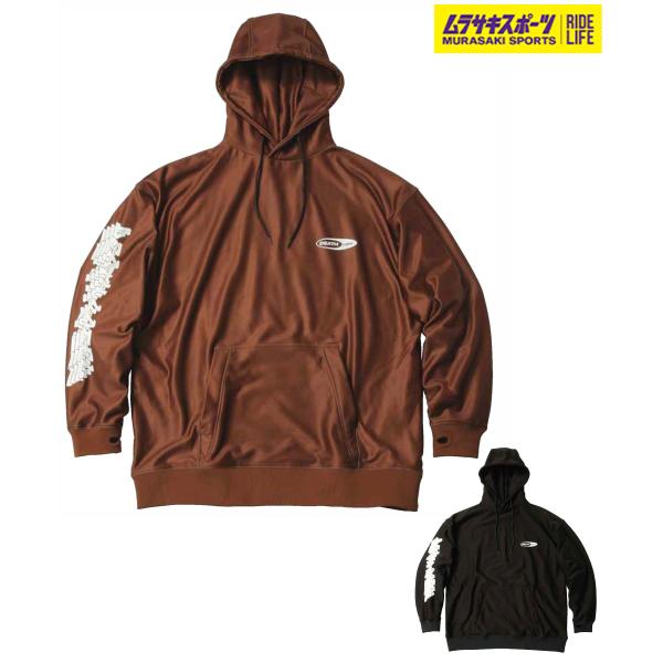 【DEATH LABEL】デスレーベル スノーボード インナーウェア パーカーフロントのロゴプリントと腕に入ったデザインが目を惹くプルオーバータイプのフーディー。撥水加工を施したボンディング素材のボディが、スノーシーンでも快適な着心地を提供...