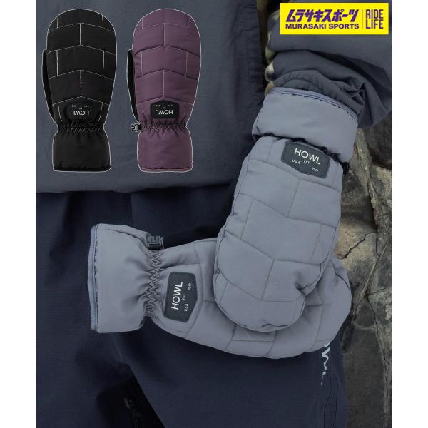 【HOWL】ハウルのグローブダウン・ミットから派生したこのグローブは、冬の日常活動に快適な保温性を提供します。保温性の高いインサレーションが効果的に熱を逃がさず、アクティビティ中も指先は快適な暖かさを保ちます。
