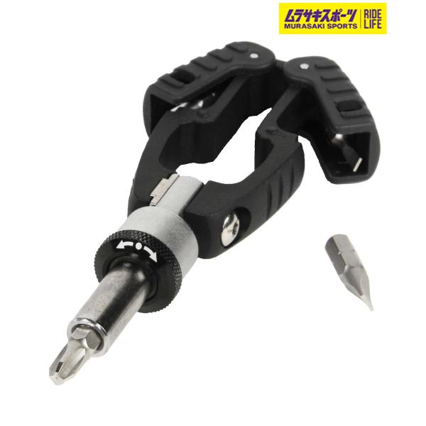 【north peak】ノースピークのスノーボードラチェットドライバーセット締め付け効率の良いラチェット式ドライバーセット。アングルの角度を90,135,180度と変更可能。付属の-4,-6,+2,+3ビットは全て本体に収納可能。