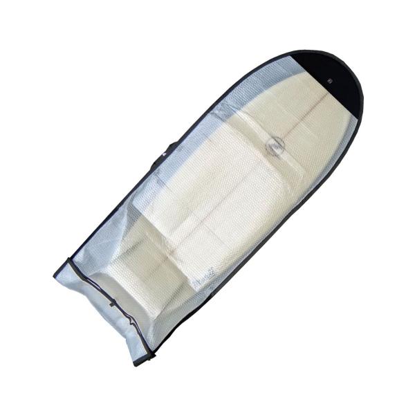 大切なサーフボードの保護・保管に固めのエアパッキンを片面2枚重綿でハードプロテクト！インナー用エアーパッキン使用ケースで海外トリップや車内積載用に。収納時に入れておくとクラッシュ保護対策。車に積んでおくと、とても便利。テール部分はベルクロに...