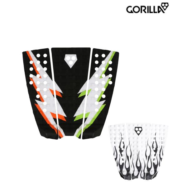 【GORILLA GRIP】ゴリラグリップのデッキパッドKK のパッドは、80 年代のレトロな雰囲気とキックを通るカットを備えた現代的なパフォーマンス パッドで、幅広のテール サーフボードに合わせて分離して広げることができます。急なキック、...