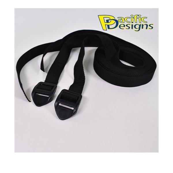 【PACIFICDESIGN】タイダウンベルトアシストグリップ(車内の天井横にある取って)を利用したボードの車内積み用ベルト。強度も十分あり、ロングボードでも使用可。バックルは強化プラスチック製なので使用時にボードを傷付ける心配もありません...