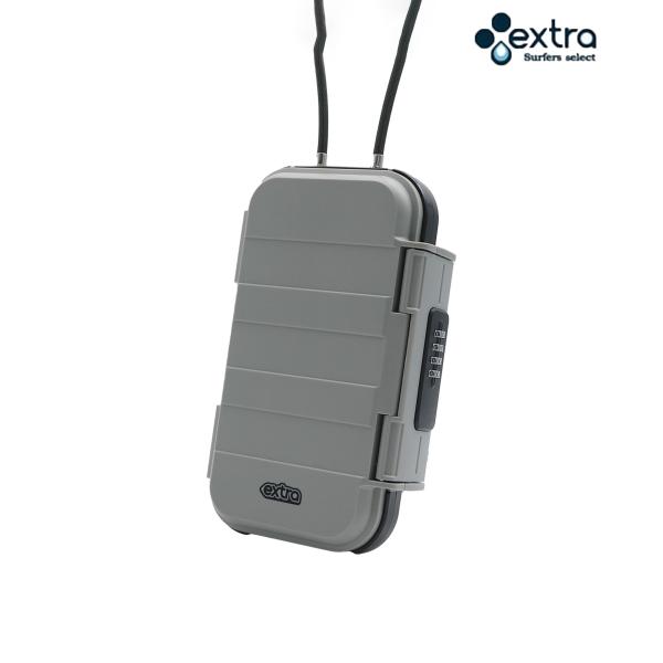 【EXTRA】エクストラのセキュリティーコンテナスマートフォン、サングラス、キー等も入る大容量!!貴重品をダイヤルロックして収納できるセキュリティーボックス。90cmのワイヤーで、いろいろなところへロック可能。内部はシーリング加工で、雨など...