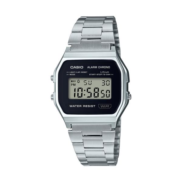 シンプルなデザインながら、LEDライトやストップウオッチ、アラーム等、便利な機能を備えたロングセラーモデルです。≪商品詳細≫■素材■【ケース・ベゼル材質】樹脂【バンド】メタルバンド（ステンレススチール）、フリー式中留【ガラス】樹脂ガラス■サ...