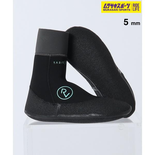 【TABIE REVO】タビーレボのウィンターソックス。5mm厚のネオプレーン素材を使用し、冷水からの冷えを軽減しながら快適な履き心地を実現します。ブーツに比べて柔らかく、足裏感覚を残した設計のため、リーフブレイクや足元の感覚を重視したいサ...