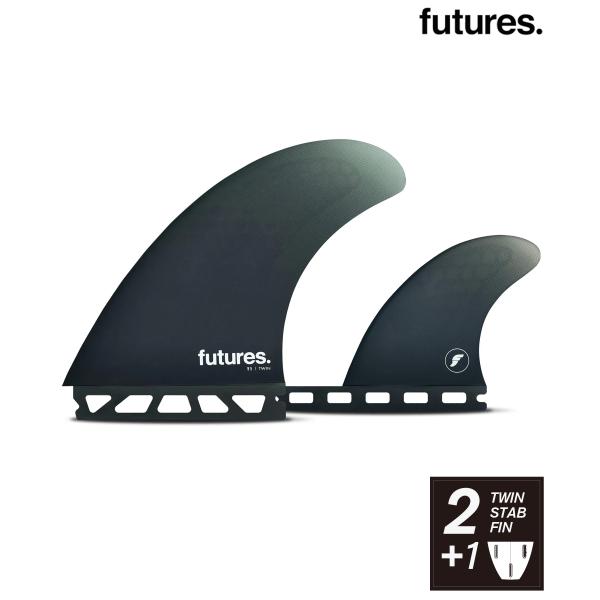 【FUTURES】フューチャーズのフィンT1 Honeycomb Twin +1 は、現代のツインフィン サーフィンで知られるダウンザライン ドライブ、スピード、スムーズなレールツーレールの感覚を実現する Future のツインフィン デザ...