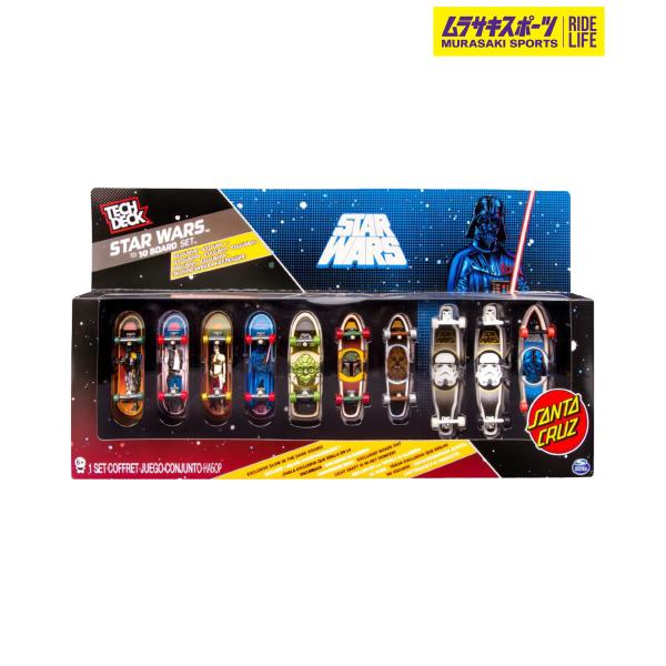【TECH DECK】テッキデッキフィンガーボード【10点セット スターウォーズを指先に！】ルーク、ダース・ベイダー、R2-D2など、人気キャラクターや名シーンをフィーチャーしたグラフィックデッキがずらり。手のひらサイズながらリアルなスケー...