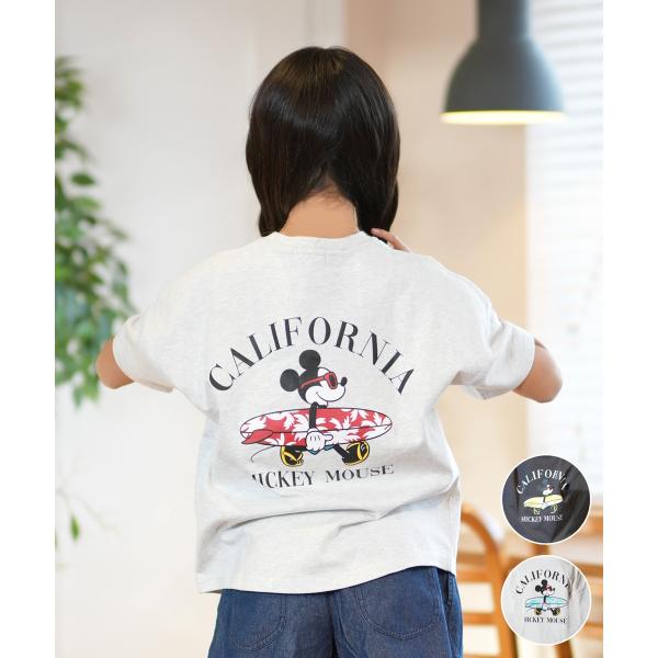 【シルエットもkawaii!ミッキーTシャツ】●夏らしさ全開の、サーフボードを持ったミッキーをプリント。●センター部分が少し長めのデザインシルエットがカワイイ!!≪商品詳細≫■素材■コットン■サイズ目安■【130cm】身幅：42.0cm  ...