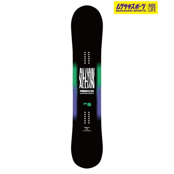 【ALLIAN】アライアンのスノーボードPRISM LTDはしなやかなフレックスとスピーディでキレのあるターン性能を併せ持ったオールラウンドモデルです。長めのコンタクトレングスで153と156はセットバックが加えられ、パウダーから圧雪された...