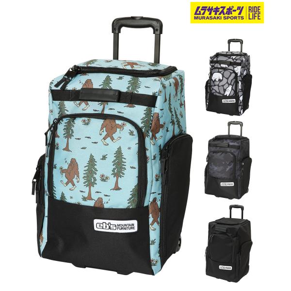 【eb’s】エビスのスノーボードバッグヘルメットからブーツ、ウェア、ボードまで一括収納＆移動できる、スノーライダーの頼れる遠征バッグ。上部スペースはヘルメットやグローブに最適、サイドには濡れたブーツ用の専用エリアを確保。付属ストラップでボー...