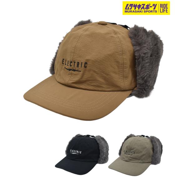 【ELECTRIC】エレクトリックのスノーボードフライトキャップ。ファッション性と実用性を兼ね備えたフライトキャップ。撥水加工が施されています。イヤーフラップのフェイクファーで耳元まで暖かい。ウィンタースポーツにも最適。