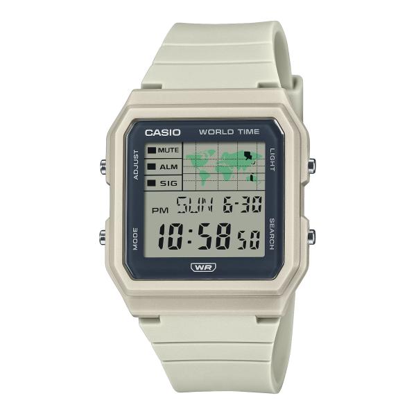 【世界地図を時計にデザインしたユニークなモデルです。】●現在表示しているタイムゾーンの場所を、右上の世界地図にマッピング。●飽きのこないベーシックカラーを採用したユニセックスサイズです。●バンドの樹脂パーツには、環境負荷低減への貢献が期待さ...