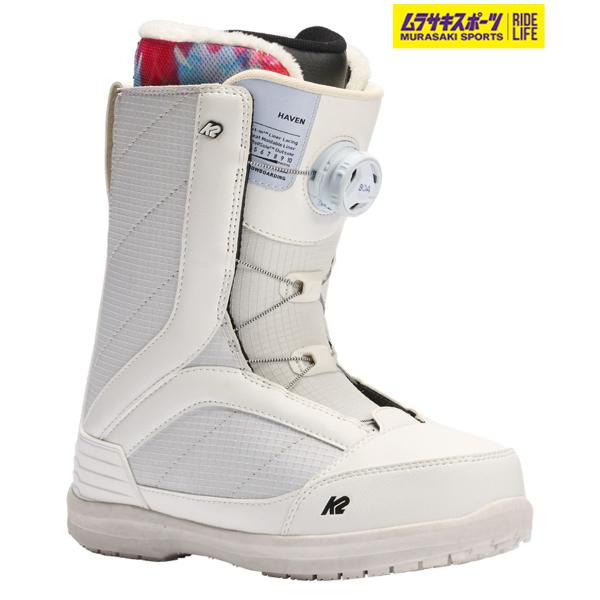 【K2】ケーツーのスノーボードブーツK2のHAVENは他の追随を許さない独創的なフィット感を備えた信頼できるブーツです。クラシックで快適性に優れたIntuitionComfort-Foam 3Dライナーと振動吸収性のあるHarshmello...