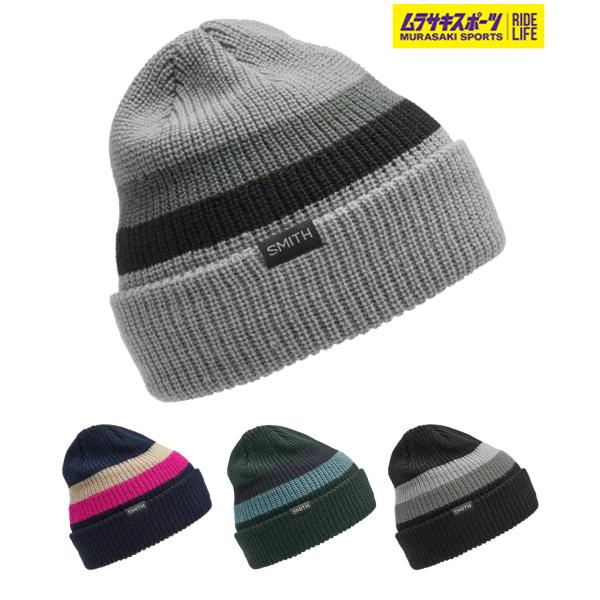 【SMITH】スミスのビーニーです。シンプルな中に光る2本のボーダーラインが、スポーティーかつカジュアルな印象を演出。日本人の頭の形にフィットするように設計された「JAPAN DESIGN」モデルなので、かぶり心地も抜群です。選べる4色のカ...