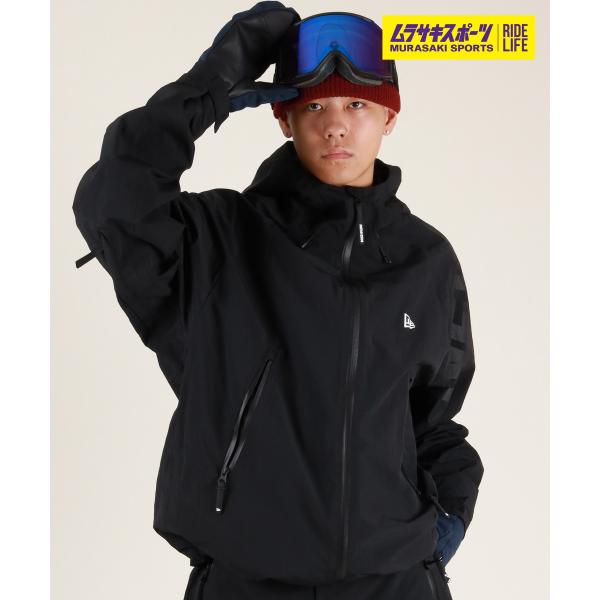 【NEW ERA】ニューエラのスノーボードウェアジャケットです。パウダーガードを搭載したスノージャケット。≪商品詳細≫■機能/特徴■・素材：ポリエステル・耐水圧：10,000mm 以上・透湿度：5,000g/m2/24hr 以上・縫い目の内...