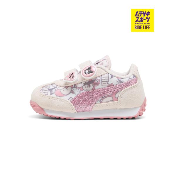 【ハローキティたちと一緒に、足元から楽しい思い出を】●「PUMA x ハローキティ アンド フレンズ」最新コレクションは、友情や遊び心がテーマ。●ハローキティ、マイメロディ、クロミたちとのステッカー交換の世界観を、ソフトなパステルカラーと大...
