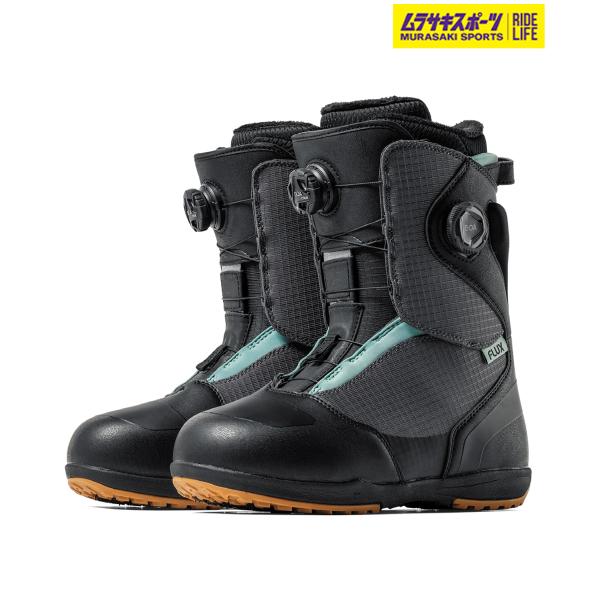 【FLUX】フラックスのスノーボードブーツビッグマウンテンからバークまで、滑りにあわせてタンのフレックス変更可能。ダブルBOAによる締め分けに加え、かかと浮き防止とビーズクッションの優れたフィット感が標準装備。アウターはバインディングとのマ...