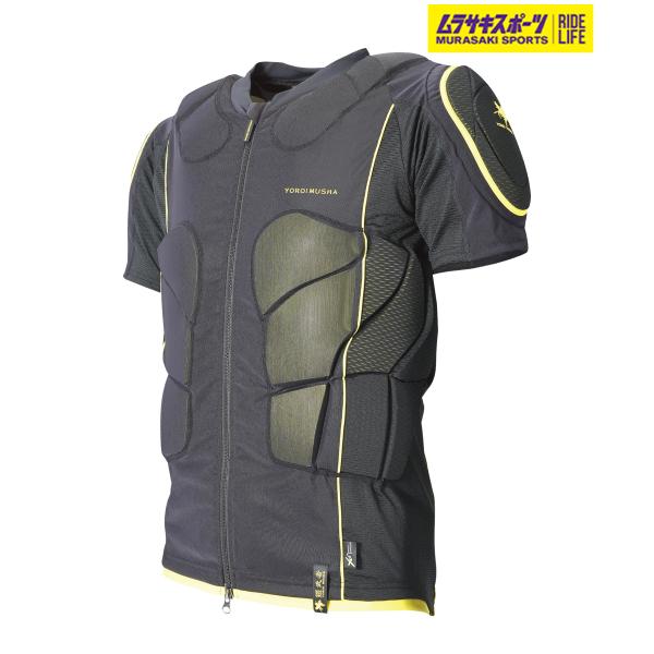 【鎧武者】ヨロイムシャのプロテクターです。上半身のプロテクションを強化したいライダーのための鎧武者SHORT SLEEVE PROTECTOR(XRD)。衝撃を受けた瞬間に硬化するXRDを採用し、上半身の広範囲を強力にガードします。分割パッ...