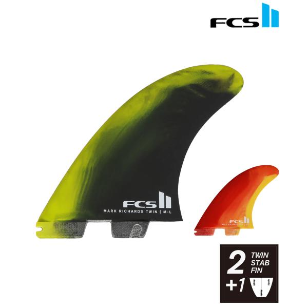 爆買 【FCS2】エフシーエス2のサーフボードフィン。マーク・リチャードの有名なツインテンプレートは、並外れたドライブとスピードを生み出します。小さなスタビライザー (センターフィン) は、ツインフィンセットアップの自由度と操作性を維持しな...