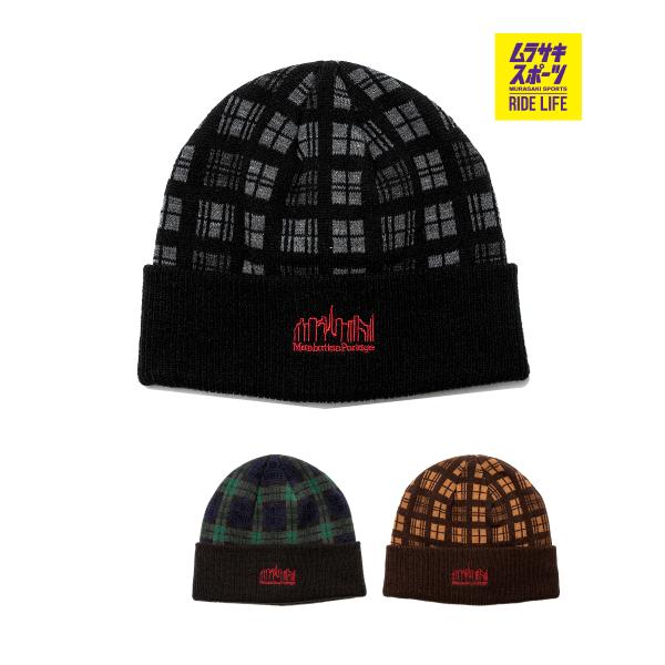 【ジャカード織りで表現されたチェック柄が目を引くニットワッチ】●存在感のあるデザインながらも、程よい厚みの生地で秋口から春先までロングシーズン活躍します。●フロントにはManhattan Portageのブランドロゴ刺繍が施され、コーディネ...