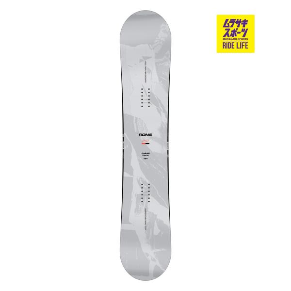 【ROME】ロームのスノーボードです。脱・初心者を目指すライダーや、パークや地形遊びを積極的に楽しみたい中級者のために設計された、万能なステップアップボードです。Romeの代名詞である「Fusion Camber」を採用し、しっかりとしたカ...