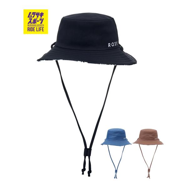 【花柄と無地の生地を使ったリバーシブルハット。】●ツバは水が抜けやすい設計で、水に入っても浮きにくい仕様です。●花柄面はフロントのROXYハート刺繍とサイドのピスネームがアクセントに。●無地面にはROXYロゴの刺繍入り。●取り外し可能なあご...