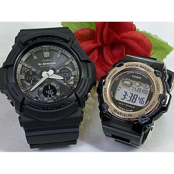 電池交換不要 時間がくるわない ソーラー電波　CASIO ジーショック ベビージー 記念日 誕生日 カップル お揃い ブラック　黒 ラッピング無料 メッセージカード手書きいたします クリスマスプレゼント クリスマスペアウオッチ