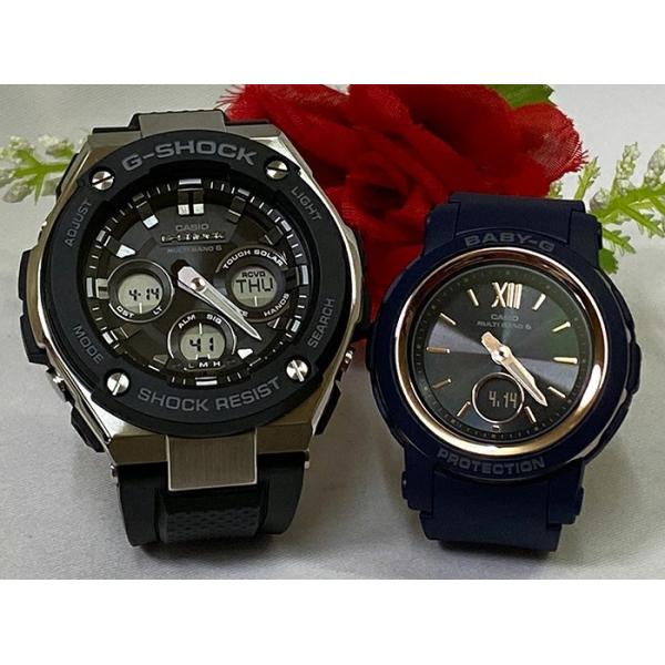 電池交換不要 時間がくるわない ソーラー電波 CASIO ジーショック ベビージー 記念日 誕生日 カップル お揃い ブラック 黒 ブルー 青 ラッピング無料 メッセージカード手書きいたします クリスマスプレゼント クリスマスペアウオッチ