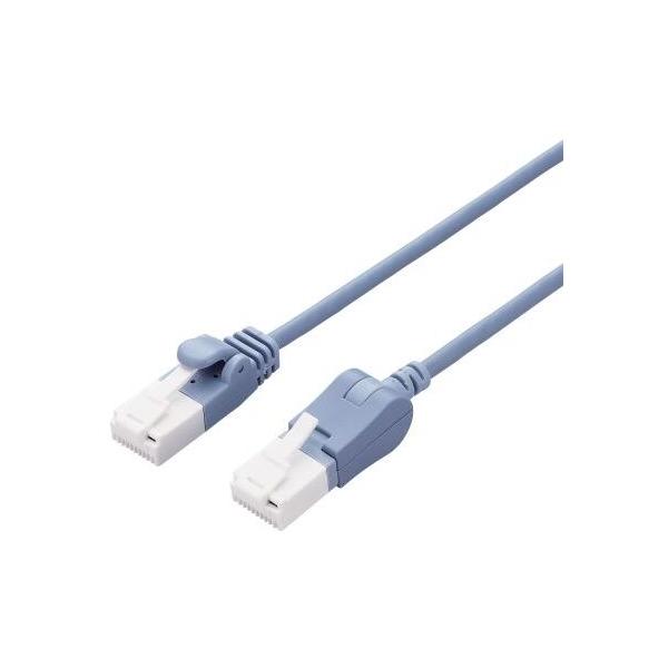 LDGPATSVBU10    ブルー。1m。Cat6A準拠LANケーブル。垂直方向にコネクターを上下90度回転することで設置環境に合わせてスッキリと配線することができます