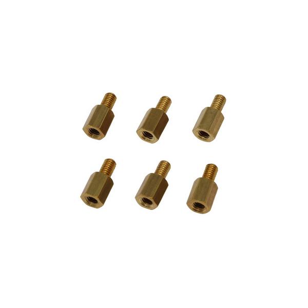 PB022B          マザーボードをケースに固定する際にネジ穴になるスペーサーです。ネジ側 (オス側) もネジ穴側 (メス側) もミリです。6個入