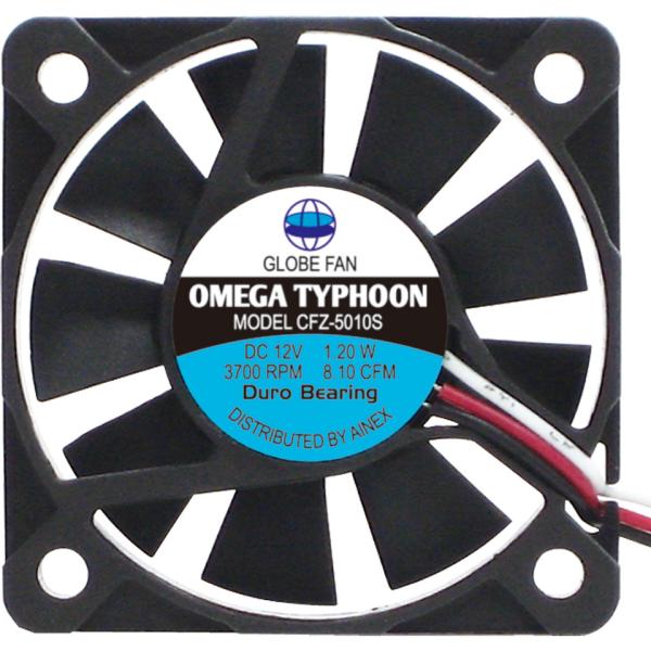 CFZ-5010SB      3700rpm±10%。8.10CFM。17.0dB(A)。DC12V。10mm厚。DURO。3ピン。※CFZ-5010SA型番変更品