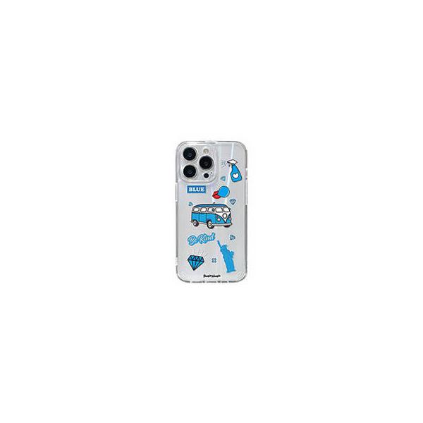 BW22011I13PBL   角度によってケースが虹色に表情を変え、オーロラのような美しい輝きとユニークなイラストデザインが心躍るiPhoneケース
