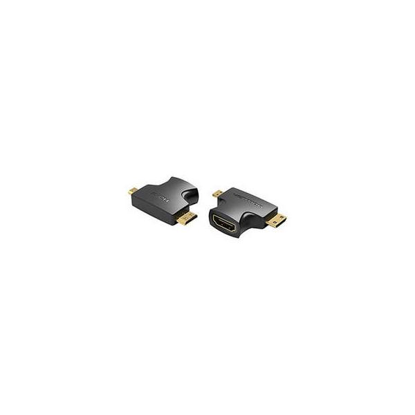 AG-2281         2 in 1 Mini HDMI and Micro HDMI Male to HDMI Female アダプター
