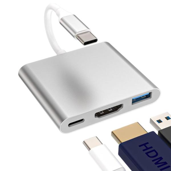HT-C31H45GY     HDMI出力 4K@30Hz/PD60W対応/USB3.0対応/Windows、Mac、iOS、Android対応/ドライバ不要/アルミ製ケース、メッシュケーブルで高耐久