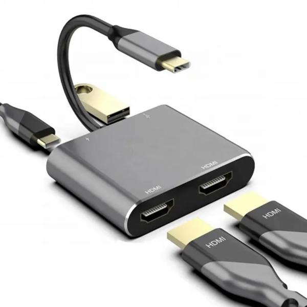 HT-C41H46GY     HDMI出力 4K@30Hz x 2画面出力に対応/PD60W対応/USB3.0対応/Windows、Mac、iOS、Android対応/アルミ製ケース、メッシュケーブルで高耐久