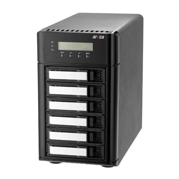 ARC8050T5U6     Thunderbolt 5 / USB 3.2 Gen 2 to 12Gb/s SAS RAID Storage6台搭載モデル