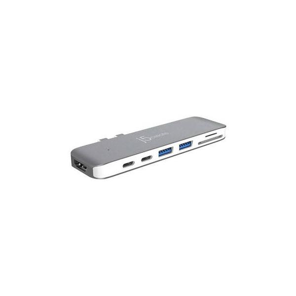 JCD382          MacBook ProのUSB Type-Cポート2つを7ポートへ拡張(Thunderbolt 3、 USB 3.1 Gen 1(Type-Cx1/Ax2)、HDMI、SD、microSD)