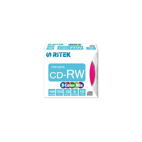 CD-RW For Data *CD-RW700.MIX10 4〜10倍速対応・繰り返し記録用・カラーレーベル・スリムケース/10PCS　CD-RW For Data