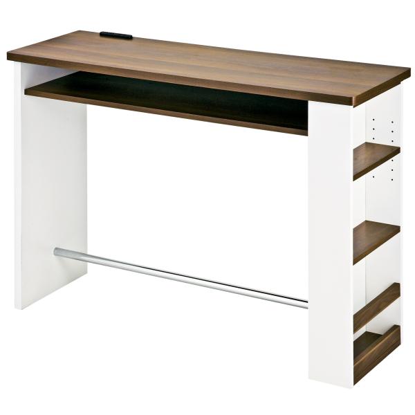 ※同梱注文不可・沖縄・北海道・九州・離島お届け不可 KNT1200RWH&amp;DBR  【組立品】便利な収納棚＋コンセント付き