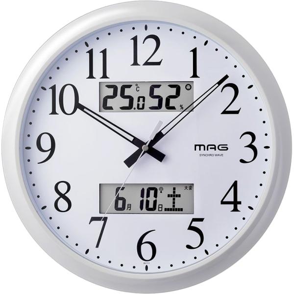 W711WH          温湿度計表示でお部屋の環境がひと目でわかる壁掛け時計