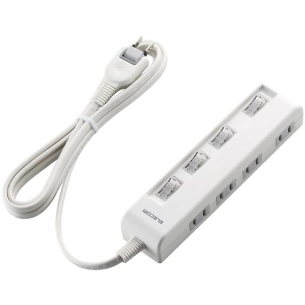 TE5C2420WH      2m。4個口。横挿しタイプ。接続機器ごとにON/OFFでき、待機電力を個別に節約できる個別スイッチが付いた省エネタップです。