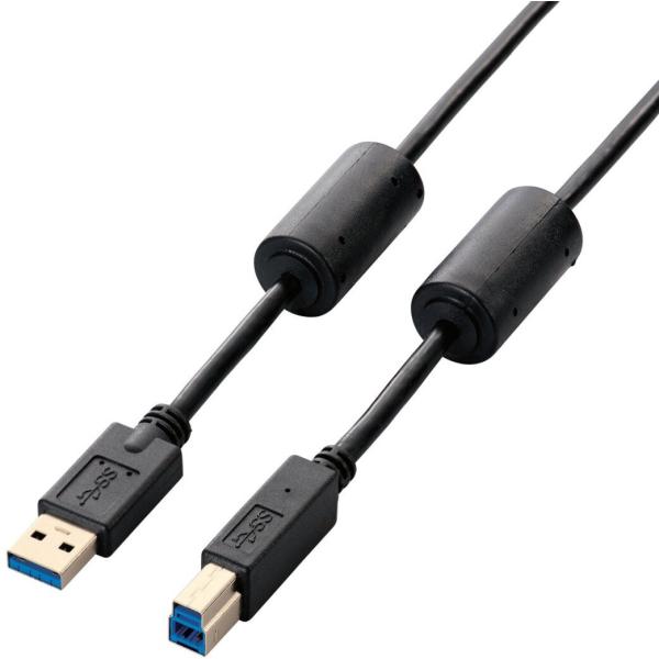 USB3BF30BK      3.0m。「Certified SuperSpeed USB(USB3.0)」正規認証品。ノイズに強いフェライトコア付き！