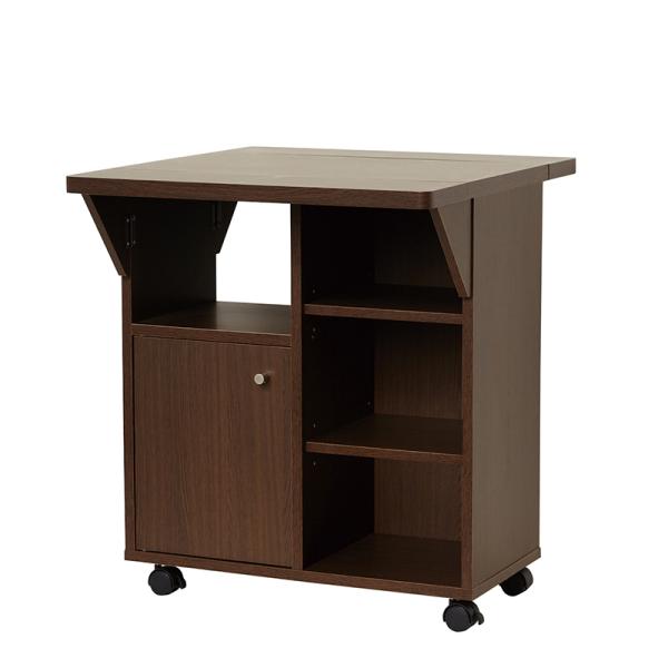 メーカー直送 同梱不可 カード決済のみ対応 沖縄・北海道・離島お届け並びに時間指定不可 87531           【組立家具】限られたスペースに生まれる開閉自在のバターフライテーブルワゴン。