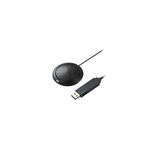 MM-MCU06BKN     どこにでも置きやすく倒れないフラット型のUSBマイク。Zoom、Teamsにも対応。
