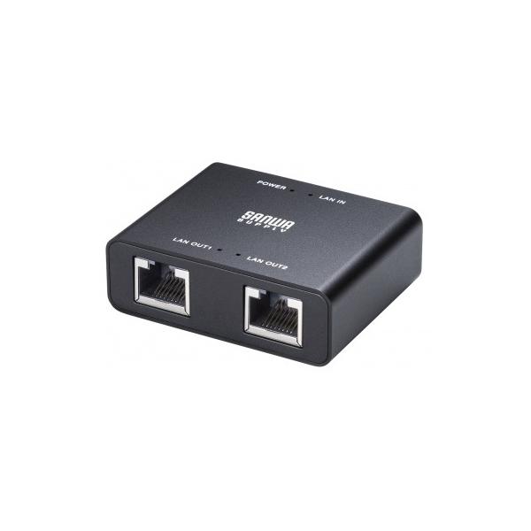 LAN-GIGAC302BK  1系統のLANケーブルを2分配して接続できる超小型3ポートスイッチングハブ。USB Type-C給電で設置も容易。1000BASE-T