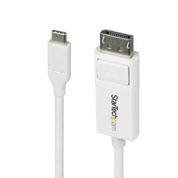 CDP2DP2MBW      2 m、ホワイト。USB-CデバイスとDisplayPortディスプレイ、あるいはDPデバイスとUSB-Cディスプレイの接続が可能な双方向ケーブル