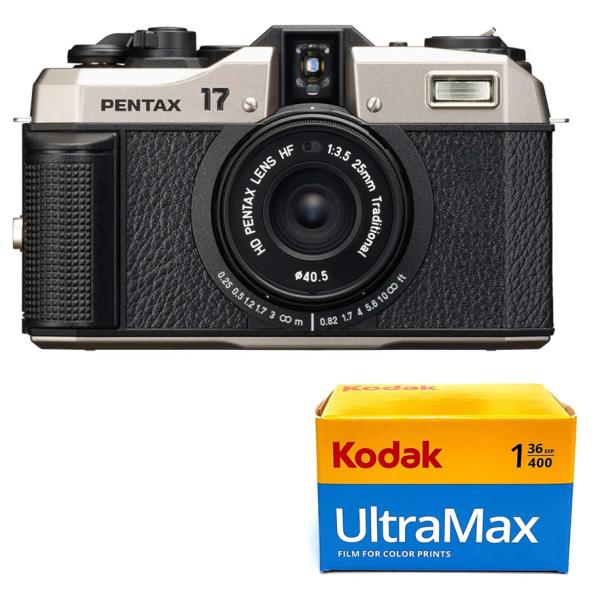 ペンタックスイチナナ pentax17 PENTAX17UltraMA フィルムコンパクトカメラPENTAX 17 と 36枚撮り カラープリントフィルムのお買い得セット