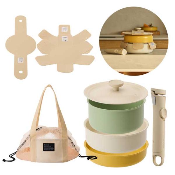 CFP10400004     アウトドアもOK！片手鍋、フライパンなど実用的なキッチンウェアを収めました！