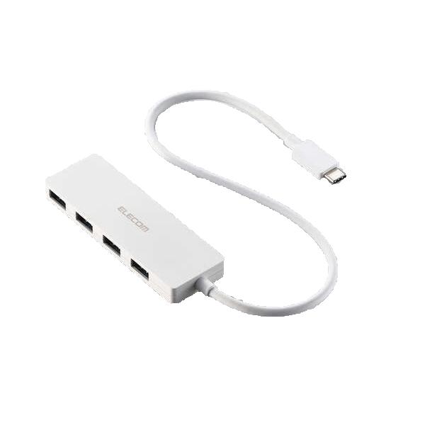 U3HCH041WH      ホワイト。4つのUSB-Aポートを搭載した、USB Type-C接続のUSBハブです。USB 5Gbps(USB3.2(Gen1))